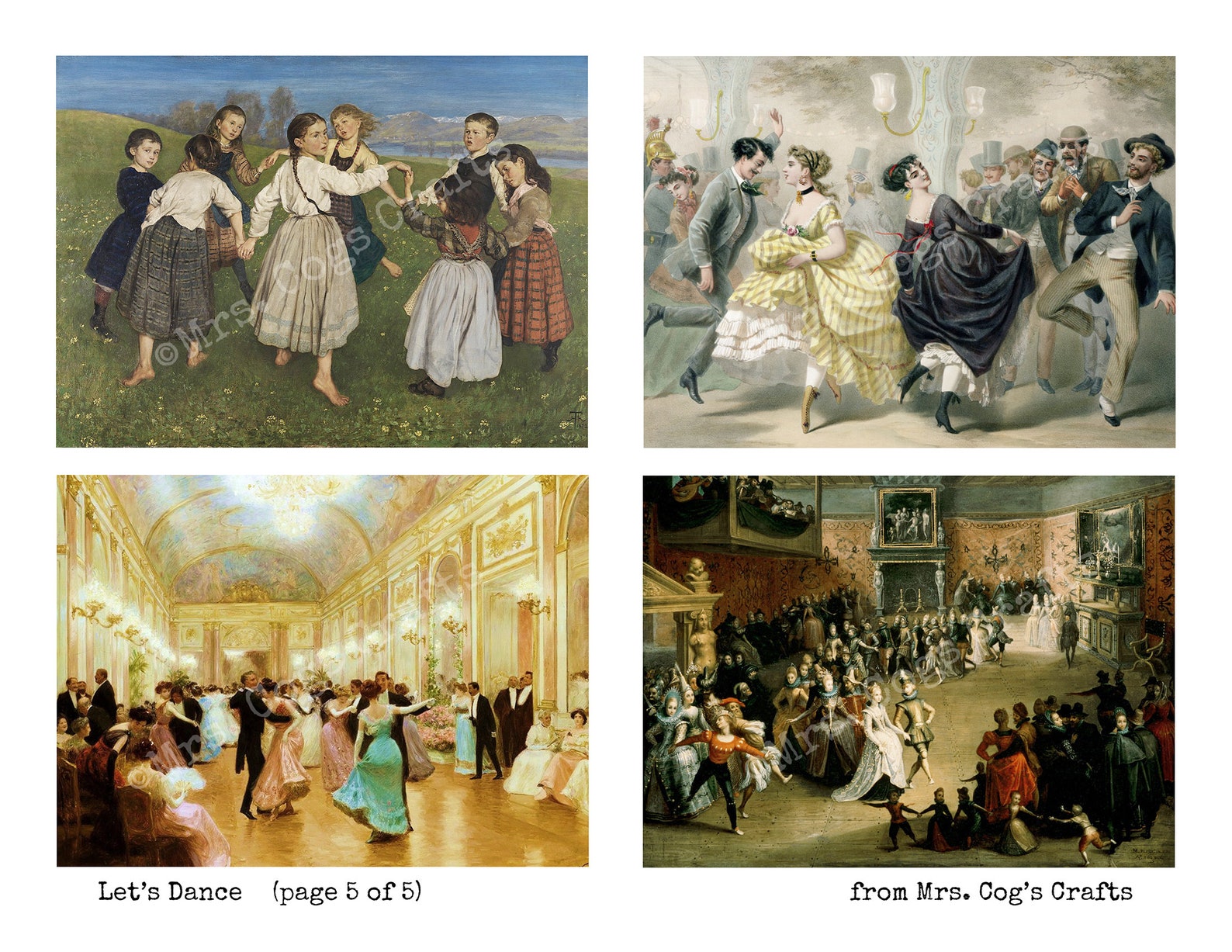 Let's Dance Digital Ephemera Printable Images Vintage | Etsy