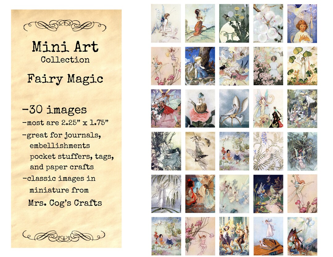 Mini Art - Fairy Magic , Printable Images, Digital Download, Miniature ...