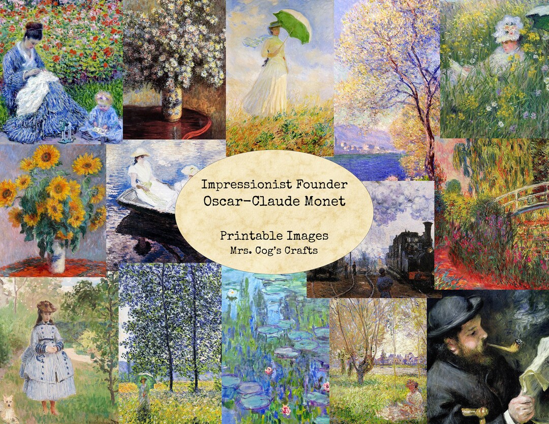 Claude Monet - Impressionist Founder - Digital Ephemera, Printable ...