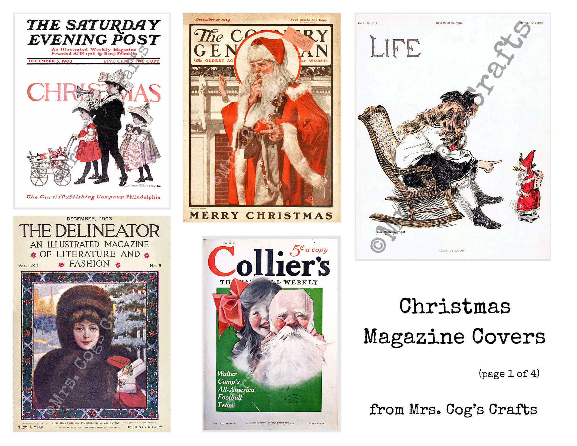 Christmas Magazine Covers Printable Images Ephemera - Etsy