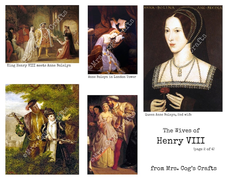 The Wives of Henry VIII Printable Images Vintage Art | Etsy
