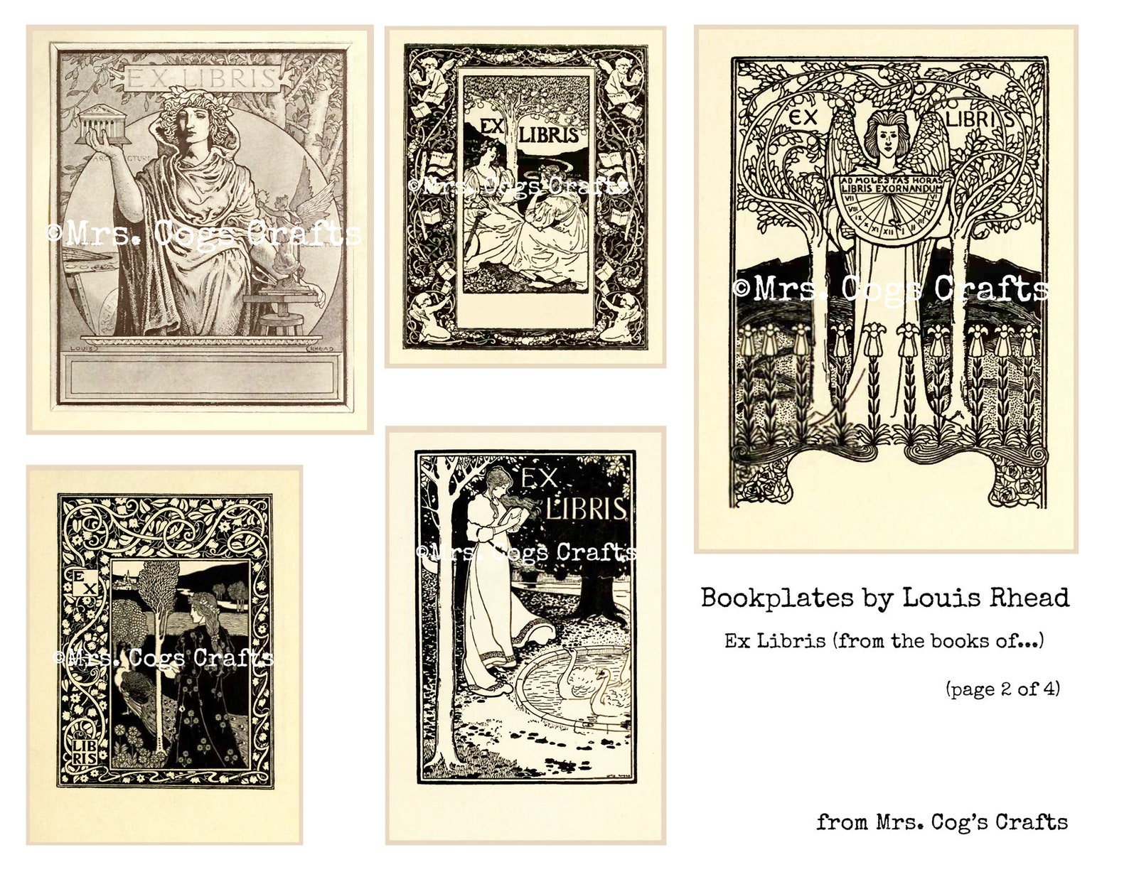 Bookplates by Louis Rhead - Ex Libris - Labels for Journals and Books ...