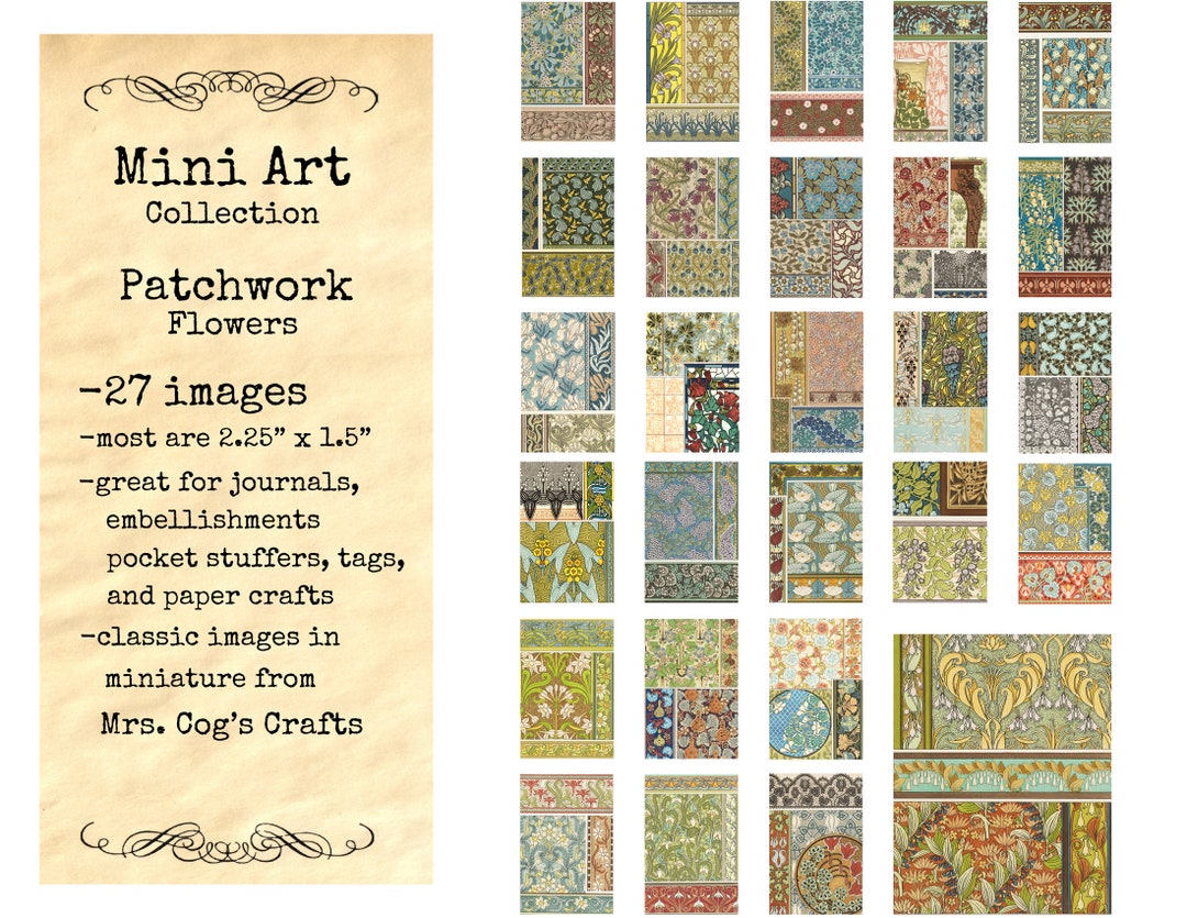 Mini Art - Patchwork - Printable Images, Digital Download, Miniature ...