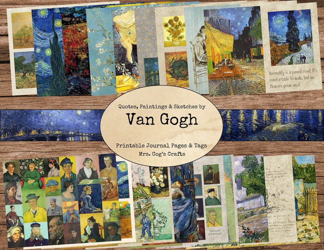 Van Gogh Junk Journal Kit - Printable Journal, Vintage Images ...