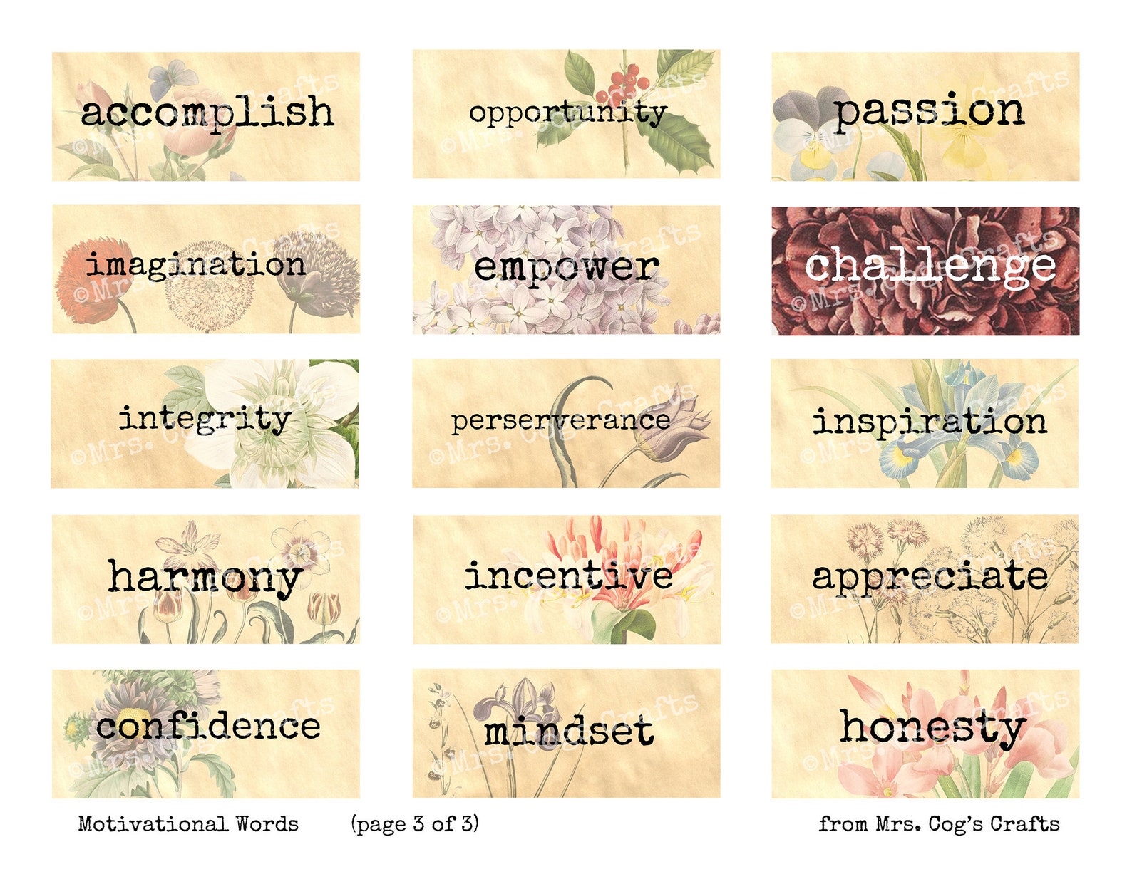 Motivational Words Journal Prompts Printable Words Instant - Etsy UK