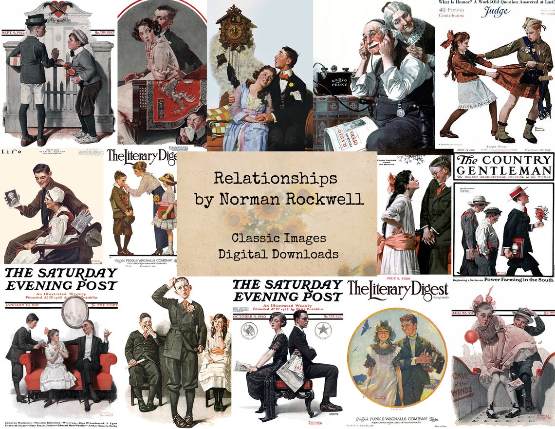 Relationships Norman Rockwell Printable Illustrations | Etsy