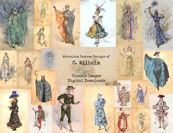 Costume Designs by C Wilhelm Digital Ephemera Printable | Etsy