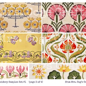 Embroidery Samples Set # 1 - Printable Stitching, Digital Images ...