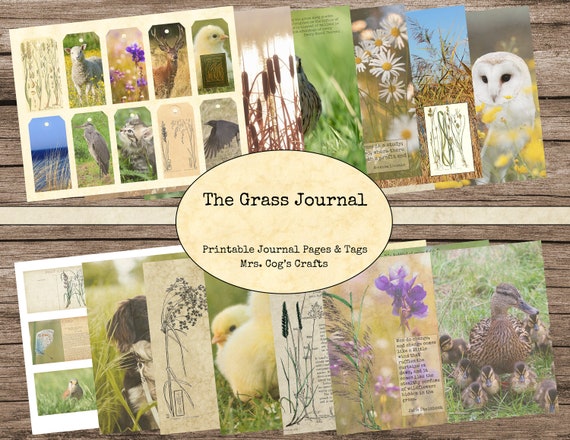 The Grass Journal Junk Journal Kit Printable Journal | Etsy