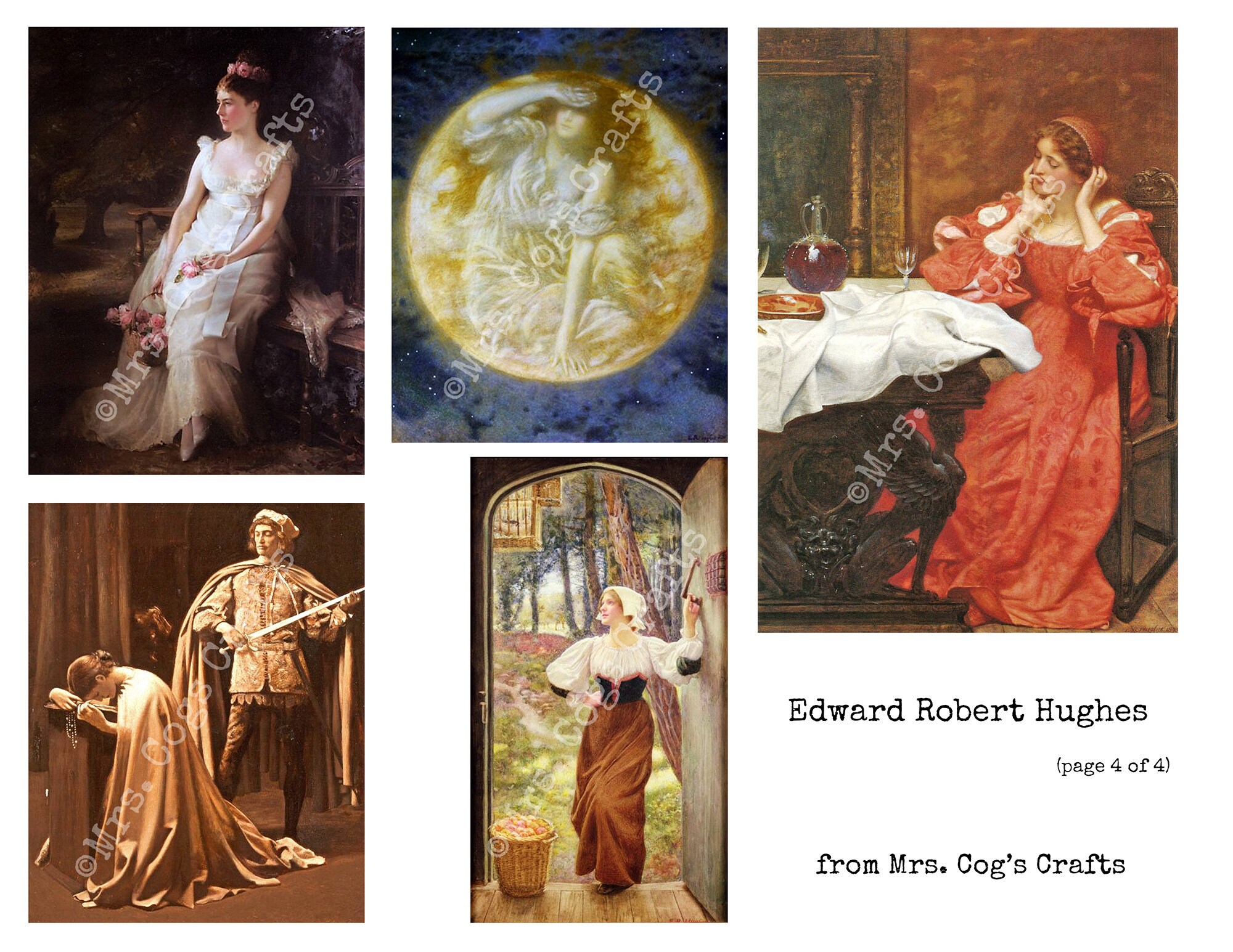 Edward Robert Hughes Printable Images Vintage Art Instant - Etsy