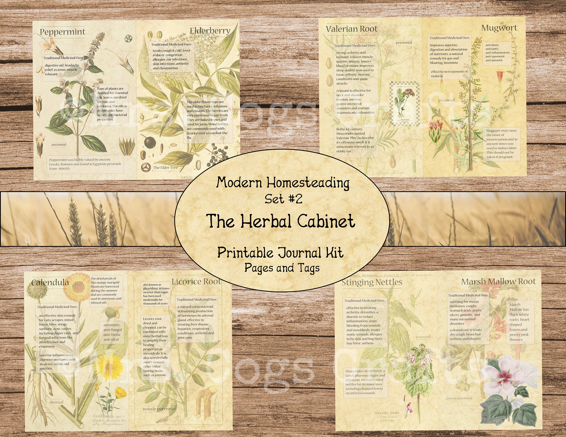 The Herbal Cabinet Homestead Journal Kit, Printable Journal, Digital ...