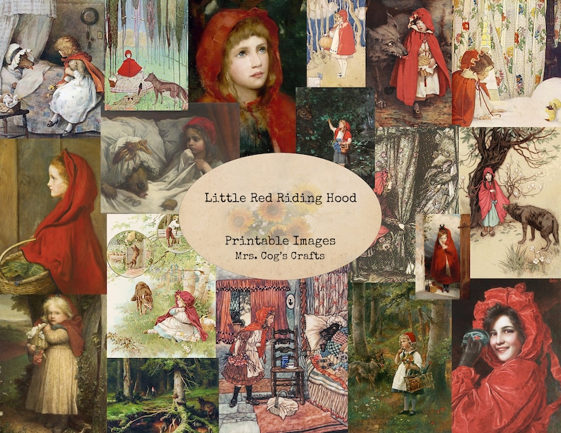 Little Red Riding Hood Digital Ephemera Classics Printable - Etsy