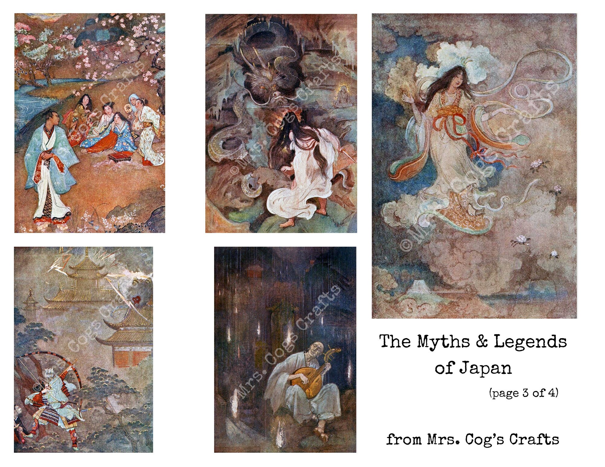 The Myths & Legends of Japan - Printable Images, Vintage Art, Instant ...