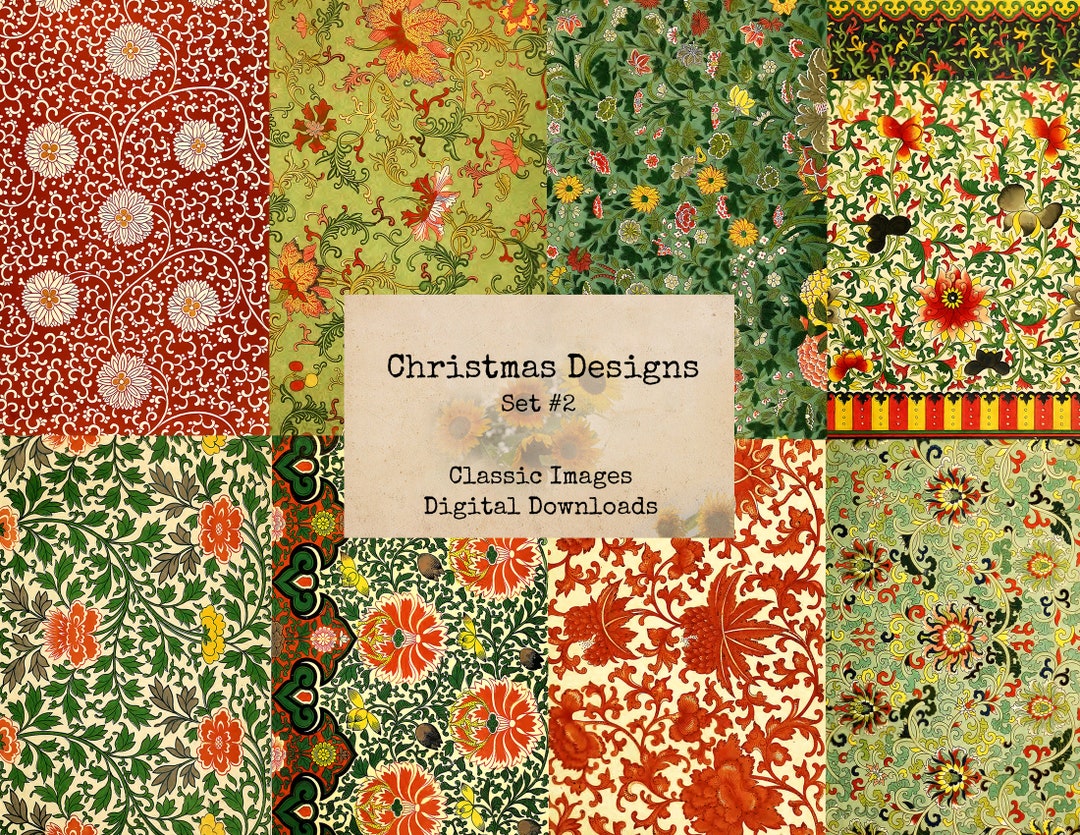 Christmas Designs Set #2 - Printable Images, Instant Download, Digital ...
