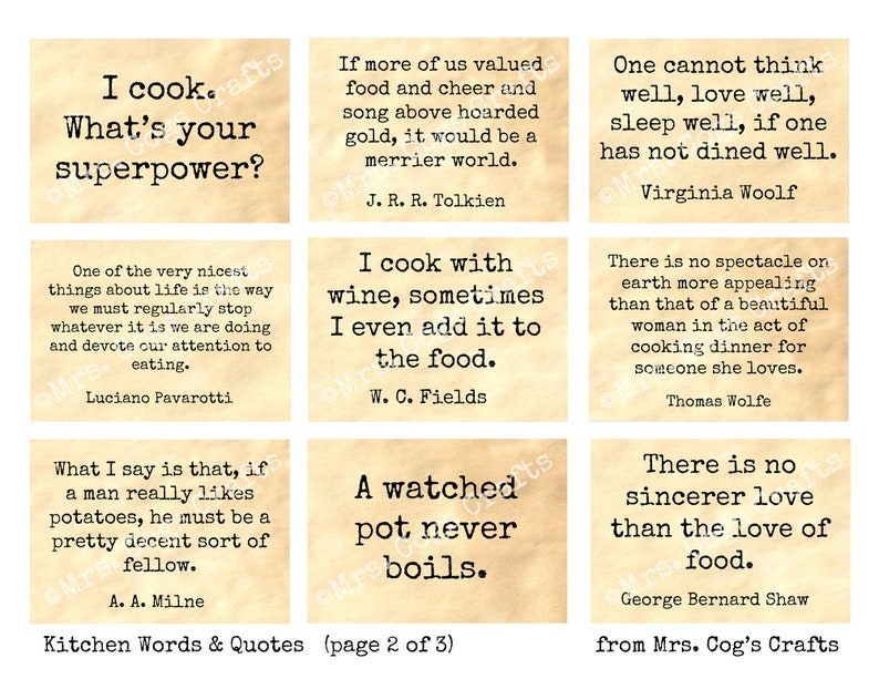 Kitchen Words & Sayings - Journal Prompts, Printable Words, Instant ...