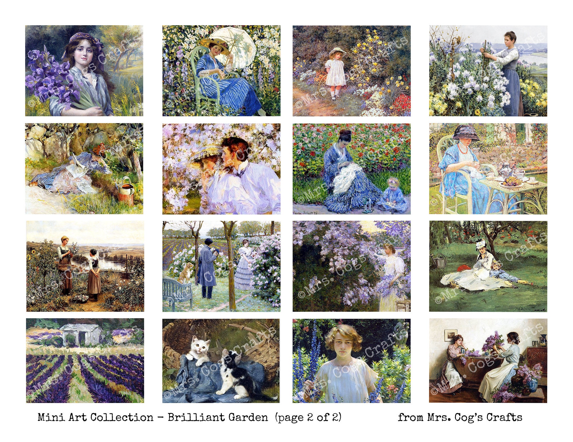 Mini Art Brilliant Garden Printable Images Digital - Etsy