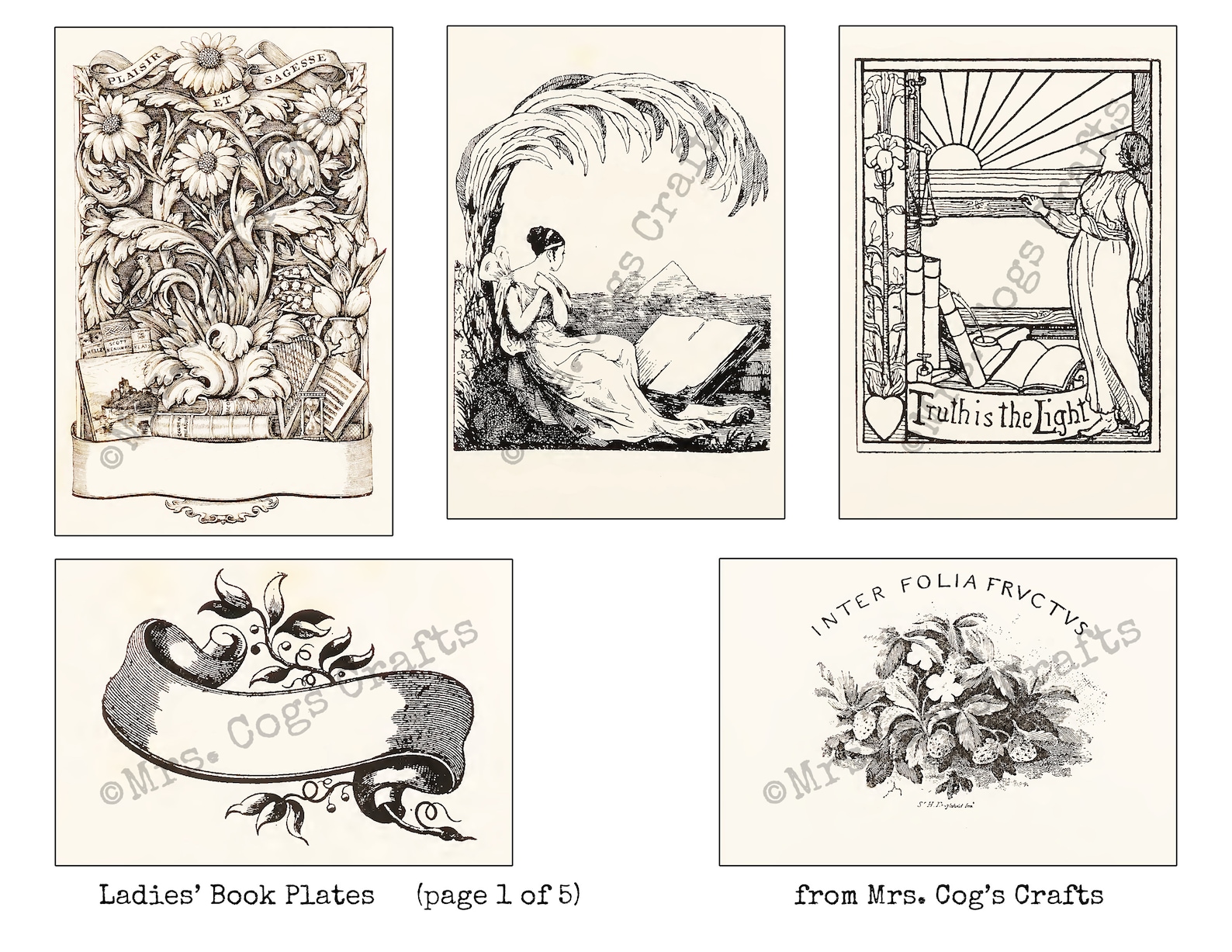 Ladies' Book Plates Ex Libris Labels for Journals and - Etsy