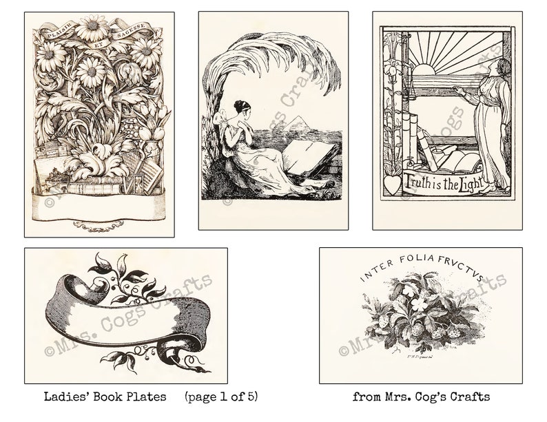 Ladies' Book Plates - Ex Libris - Labels for Journals and Books ...