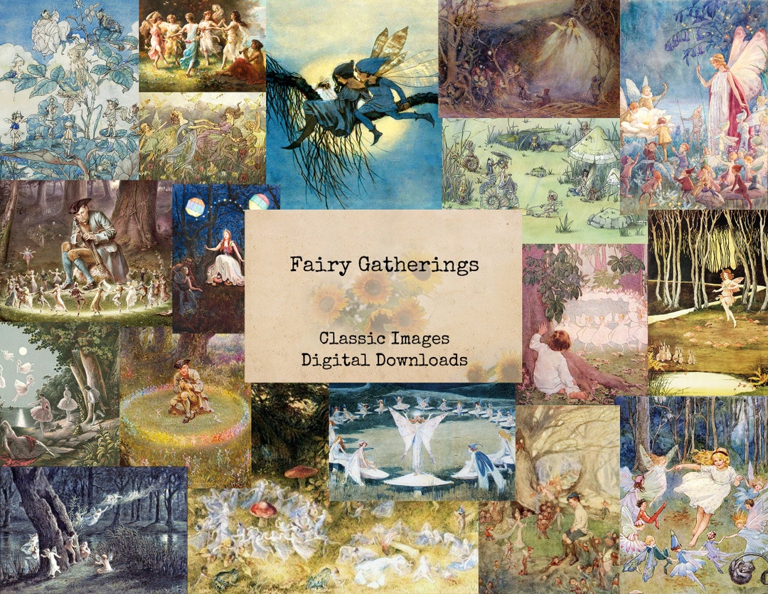 Fairy Gatherings - Digital Ephemera, Printable Images, Vintage Art ...