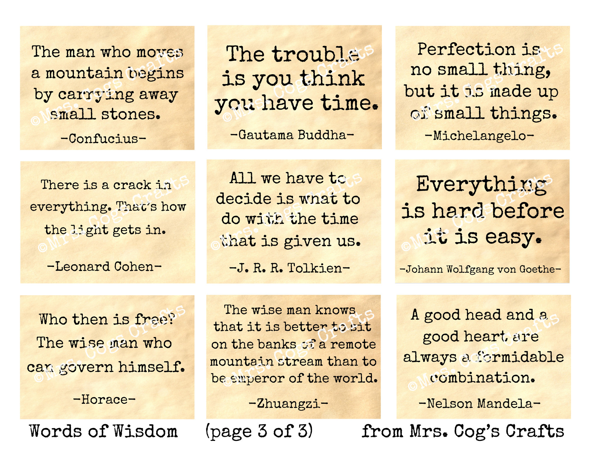 Words of Wisdom Journal Cards Journal Prompts Printable | Etsy