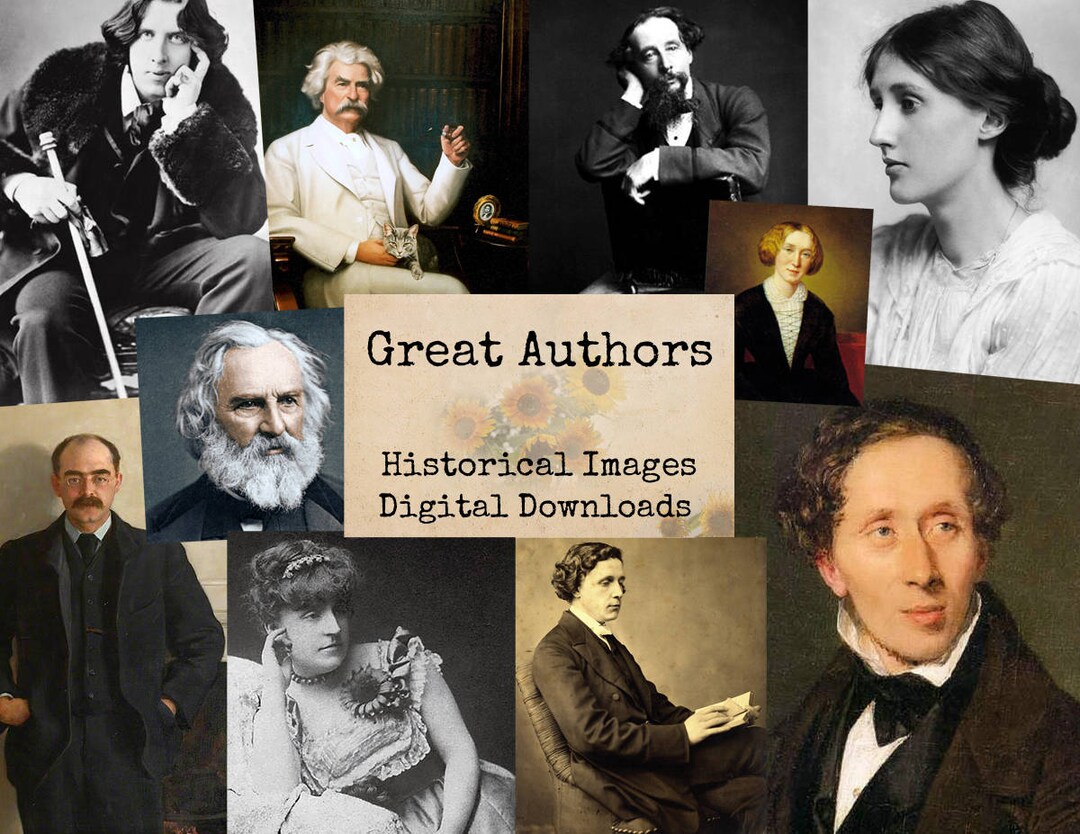 Great Authors - Digital Ephemera Classics, Digital Images, Vintage Art ...