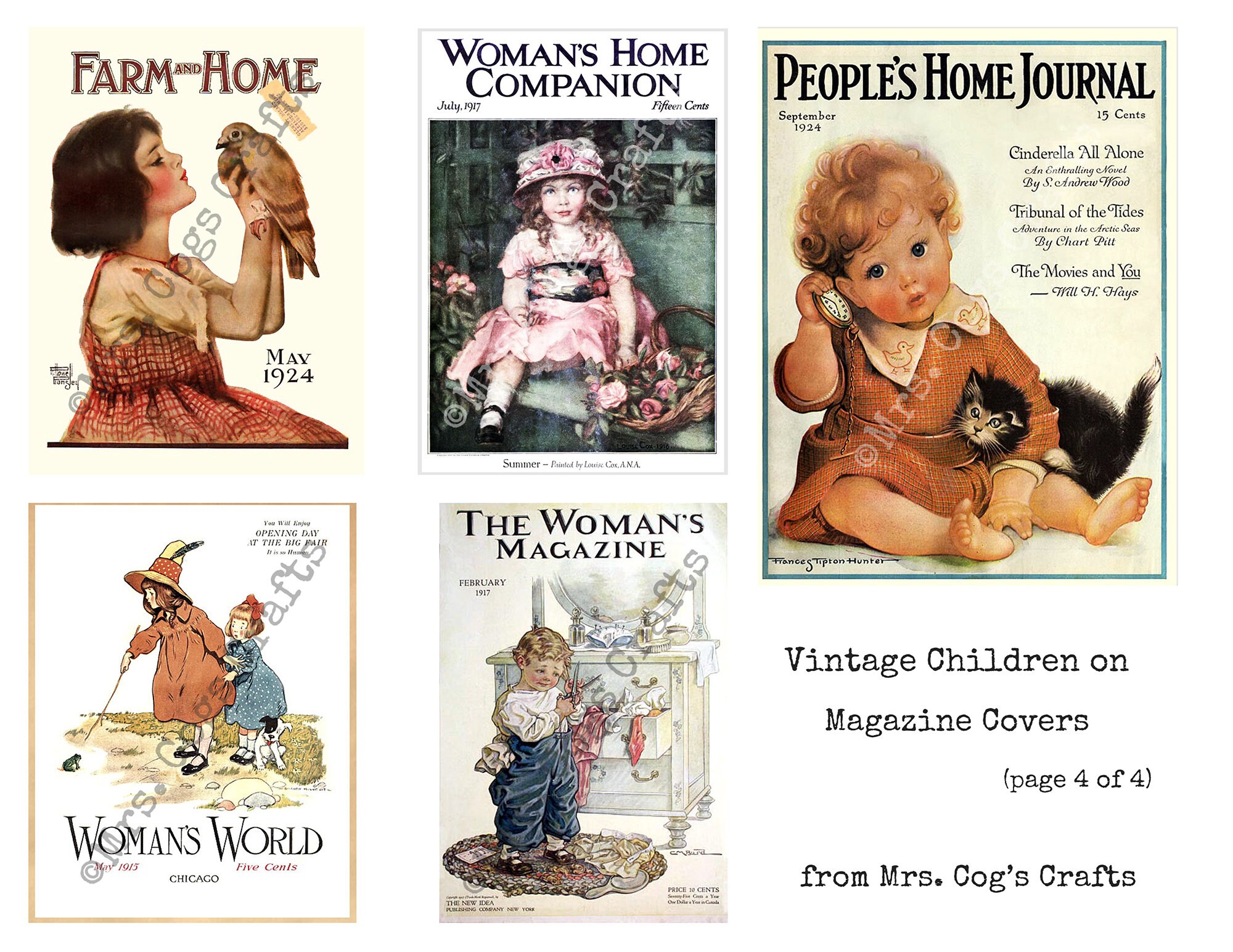 Vintage Children on Magazine Covers - Printable Images, Ephemera ...