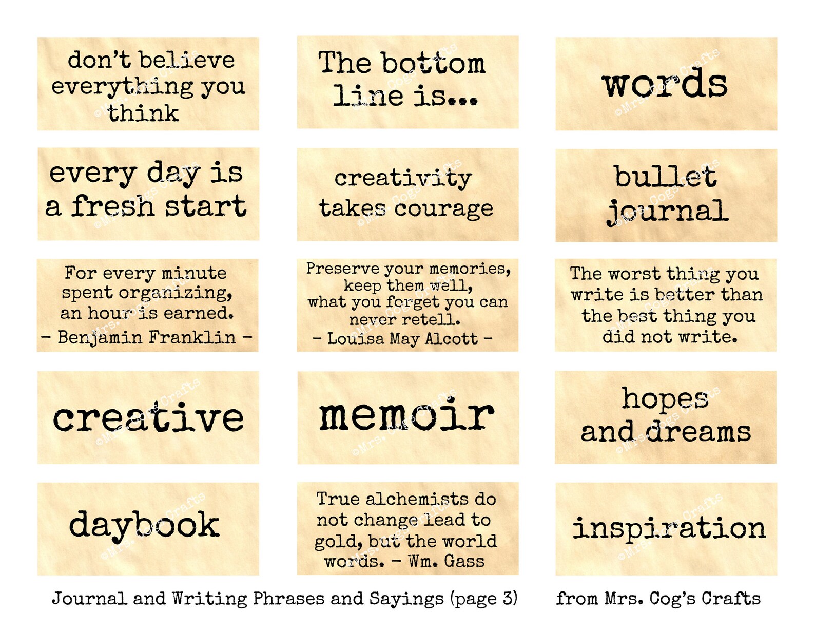 Journal and Writing Phrases & Sayings Journal Prompts | Etsy