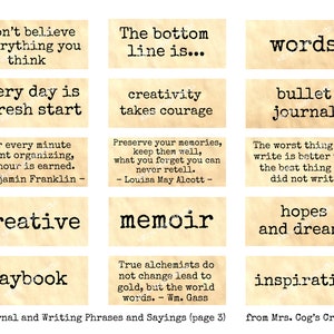 Journal and Writing Phrases & Sayings - Journal Prompts, Printable ...