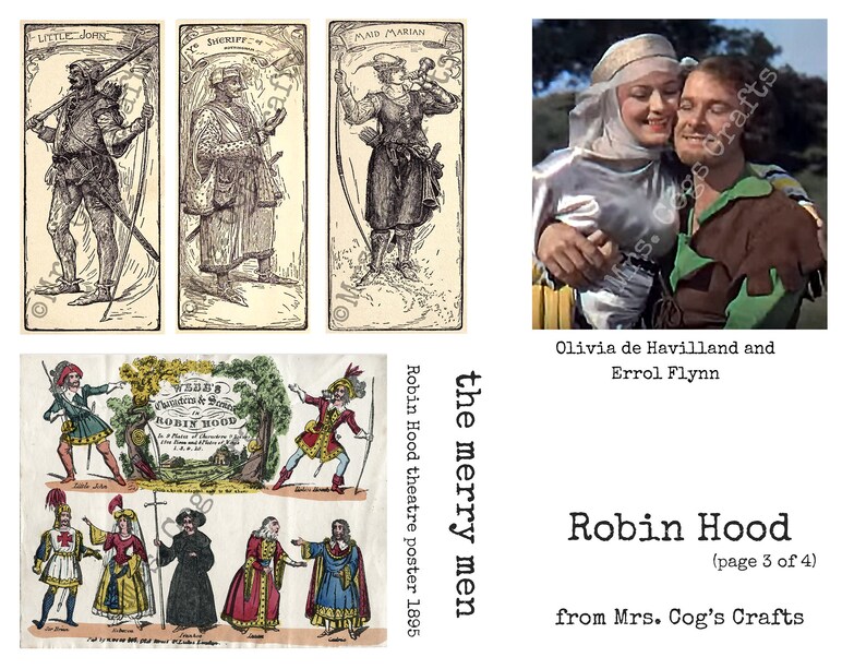 Robin Hood Printable Images Ephemera Classics Digital | Etsy
