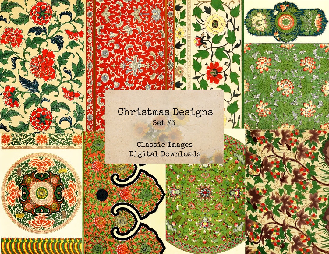 Christmas Designs Set #3 - Printable Images, Instant Download, Digital ...