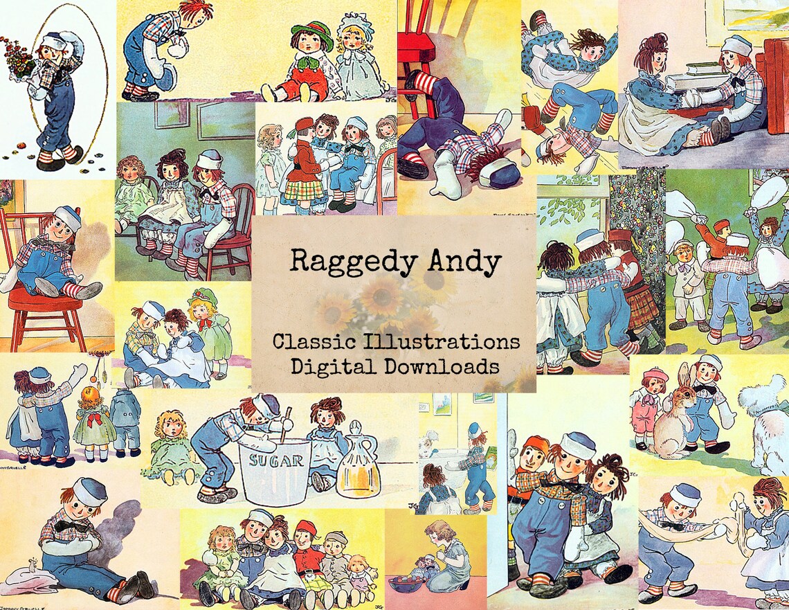 Raggedy Andy Digital Ephemera Classics Digital Images - Etsy