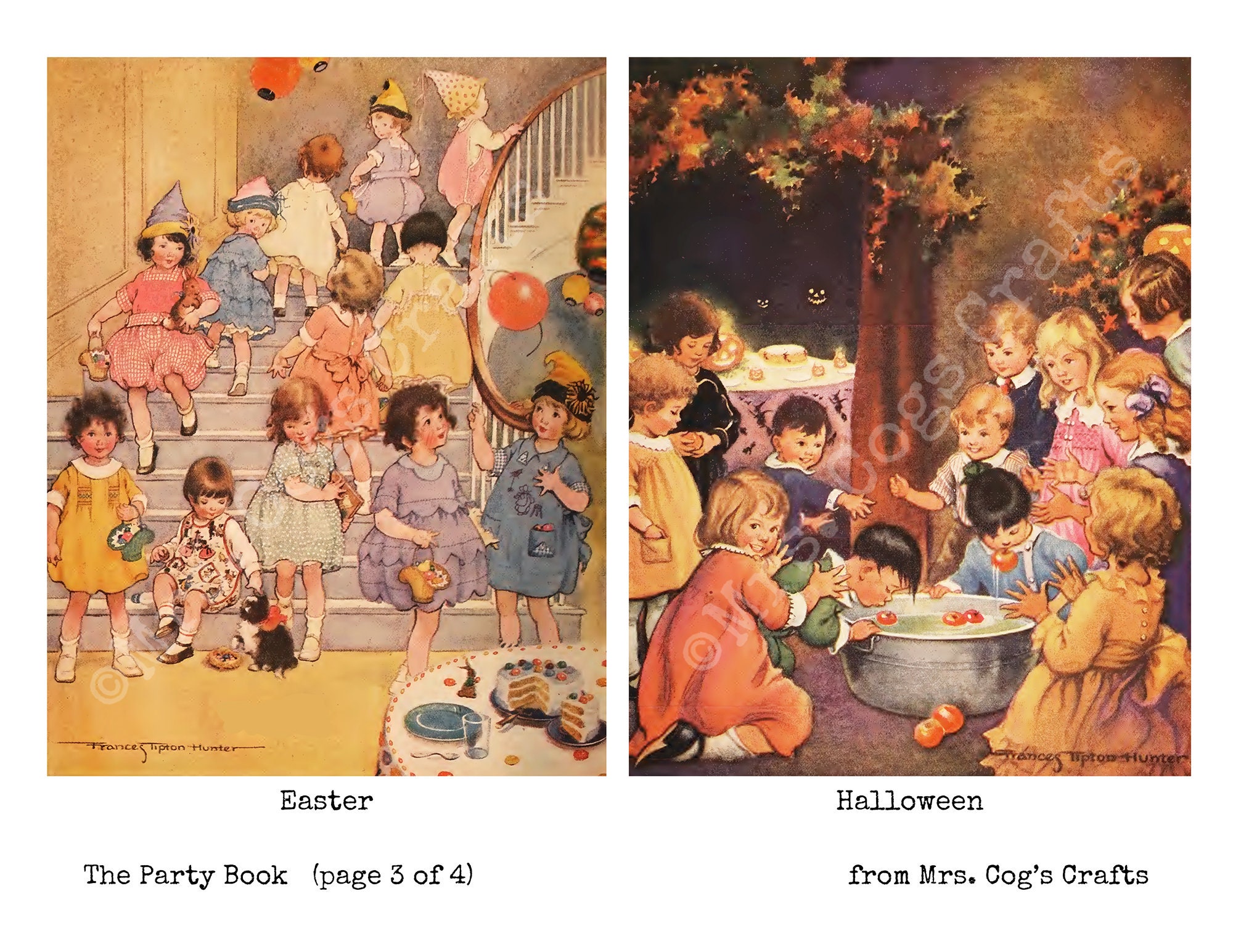 The Party Book Printable Images Old Book Pages Ephemera | Etsy