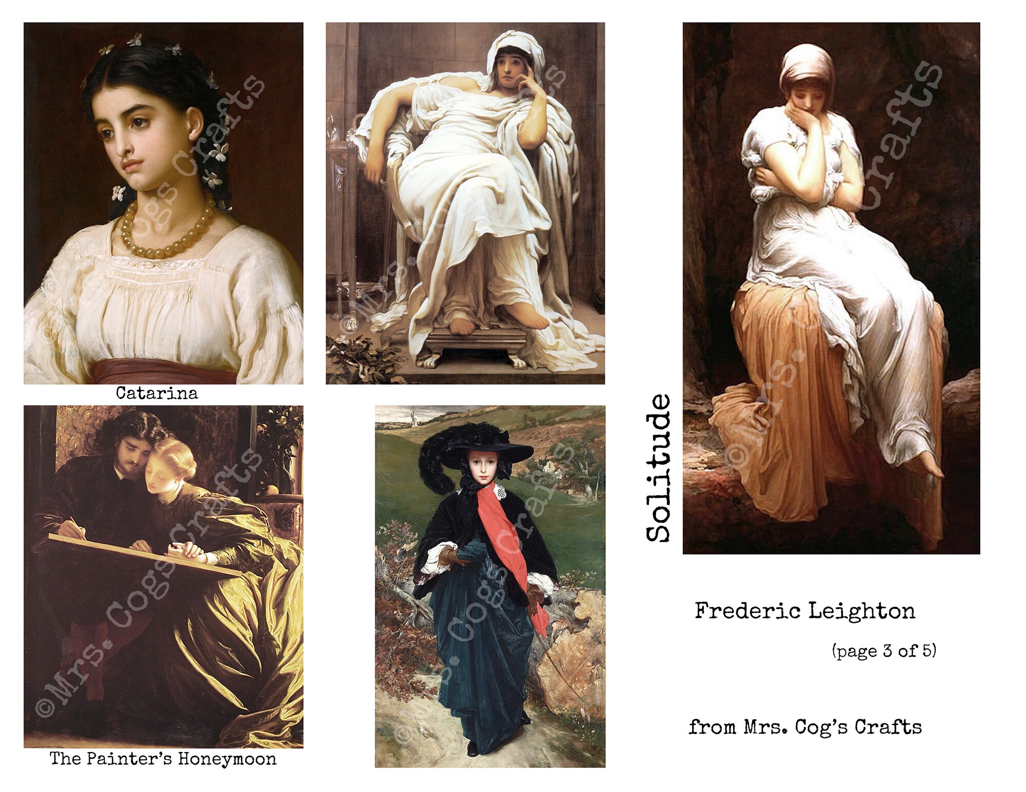 Frederic Leighton Digital Art Classics Printable Images | Etsy