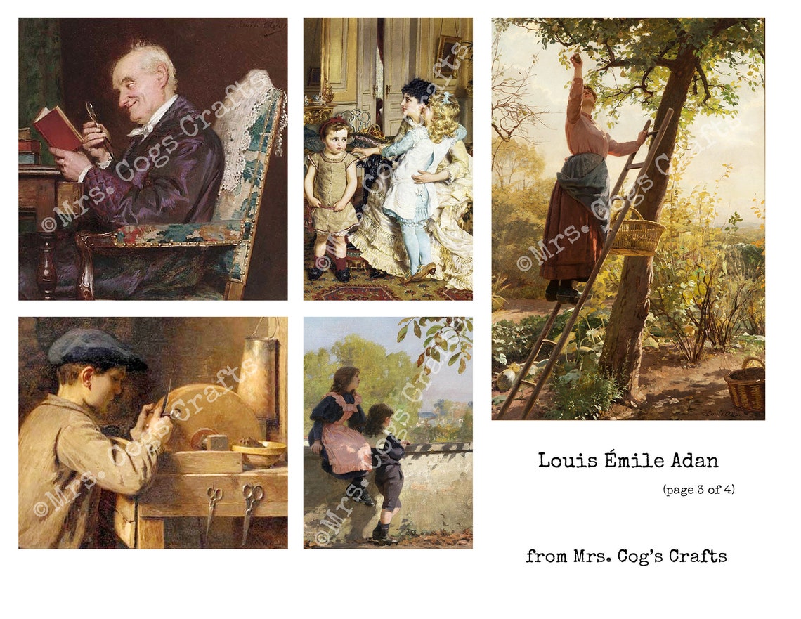 Louis Émile Adan - Digital Ephemera Classics, Printable Images, Vintage ...