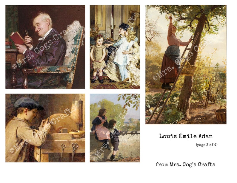 Louis Émile Adan Digital Ephemera Classics Printable - Etsy