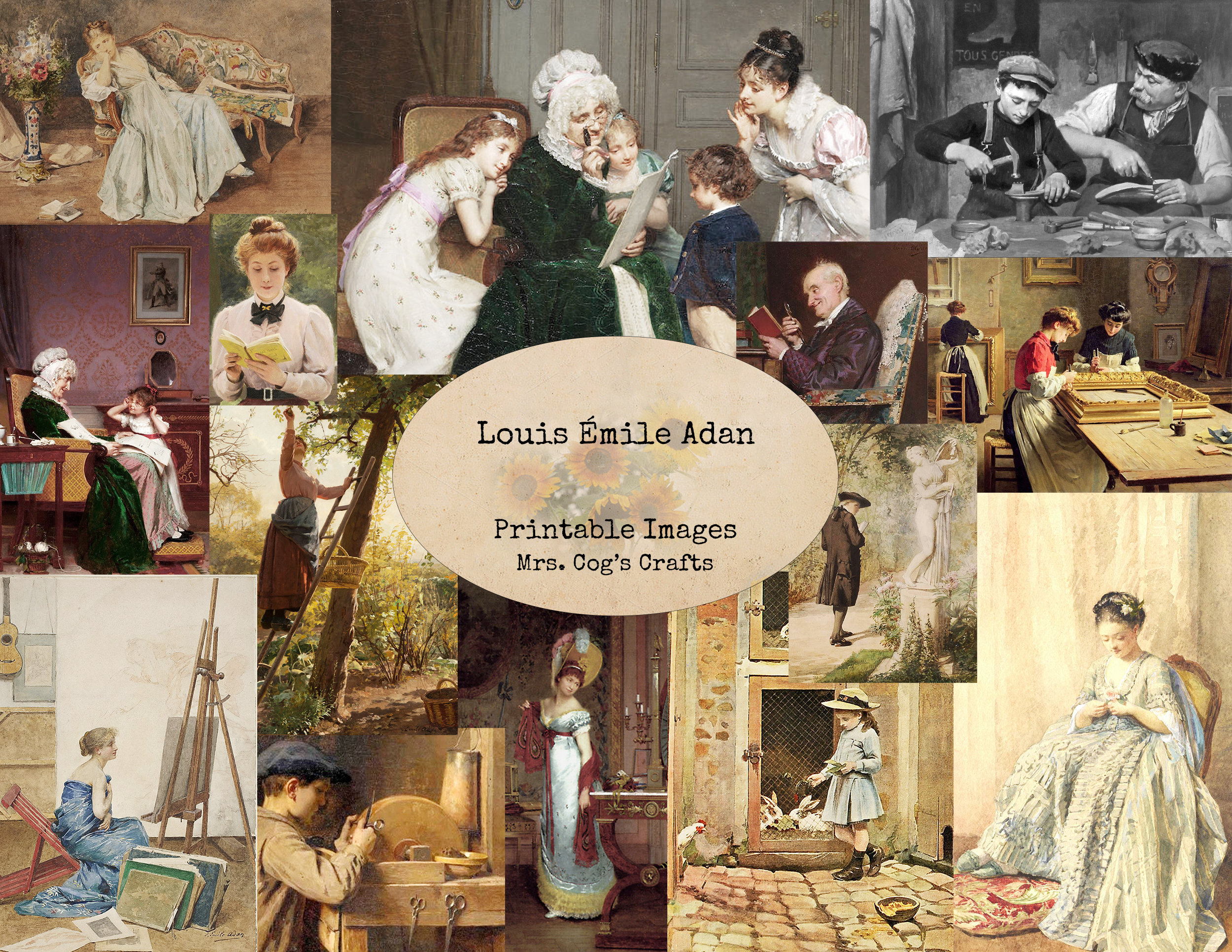 Louis Émile Adan Digital Ephemera Classics Printable - Etsy