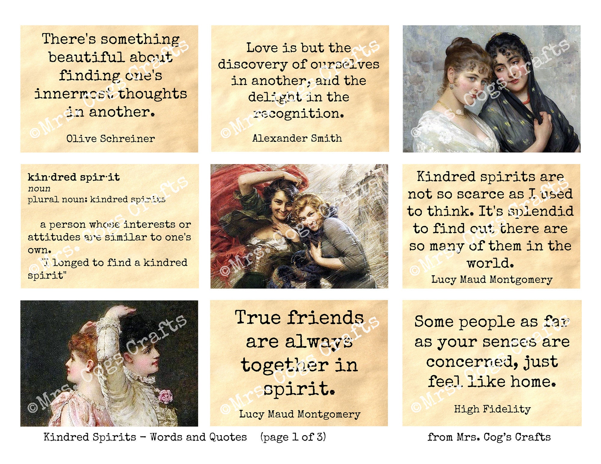 Kindred Spirits - Words & Quotes - Journal Prompts, Printable Words ...