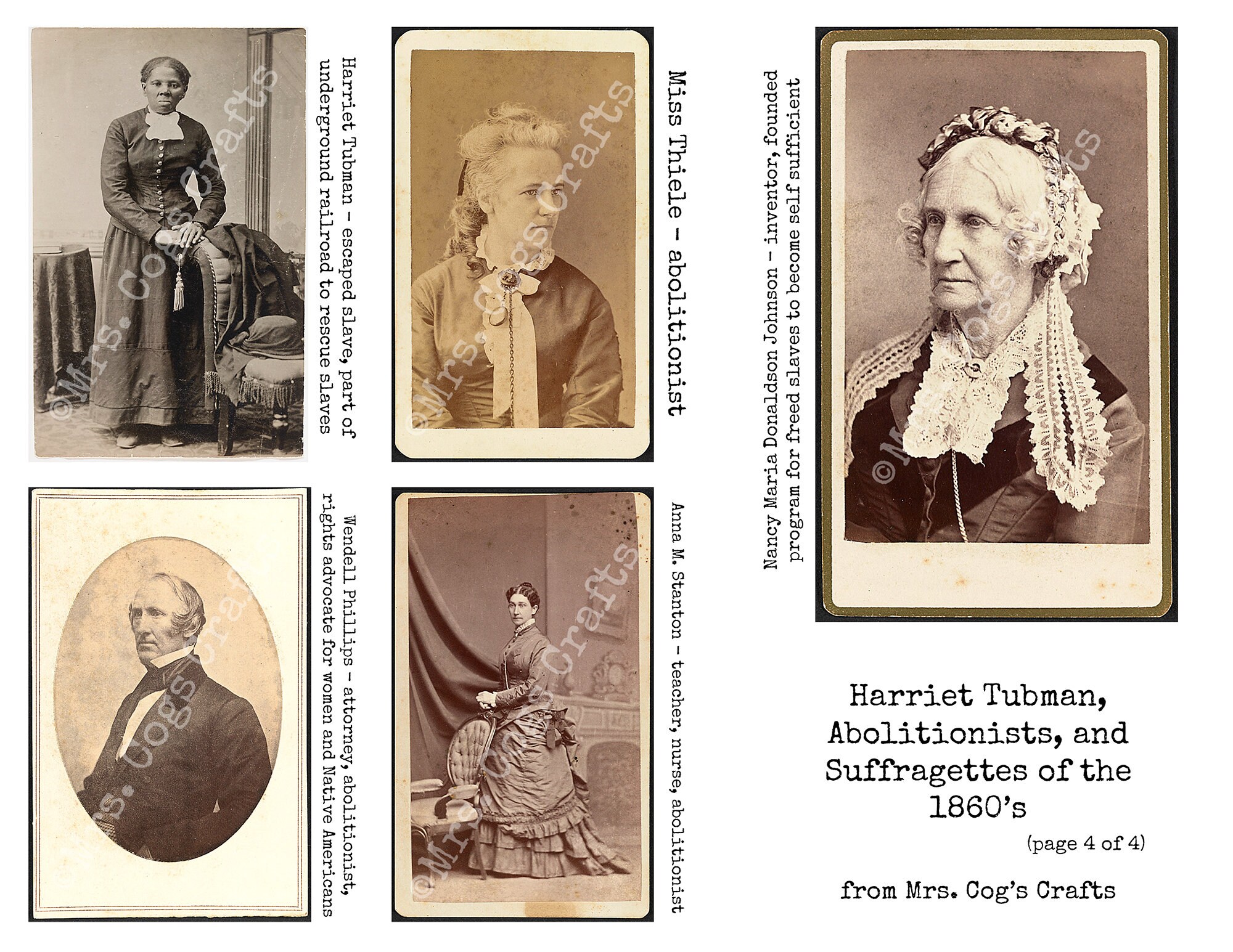 Harriet Tubman Abolitionists and Suffragettes Digital | Etsy