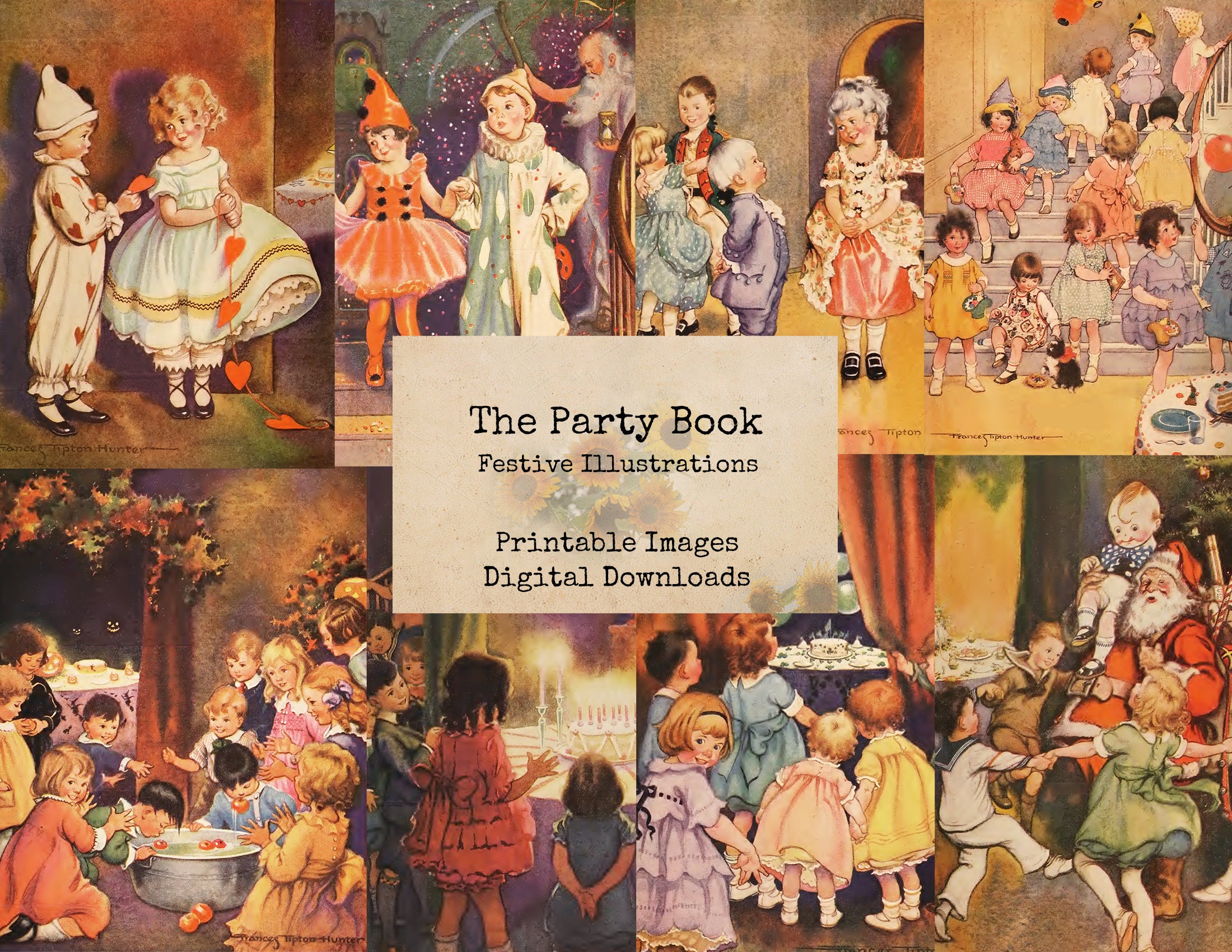 The Party Book Printable Images Old Book Pages Ephemera | Etsy