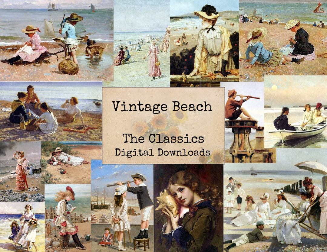 Vintage Beach - Digital Ephemera Classics, Digital Images, Vintage Art ...