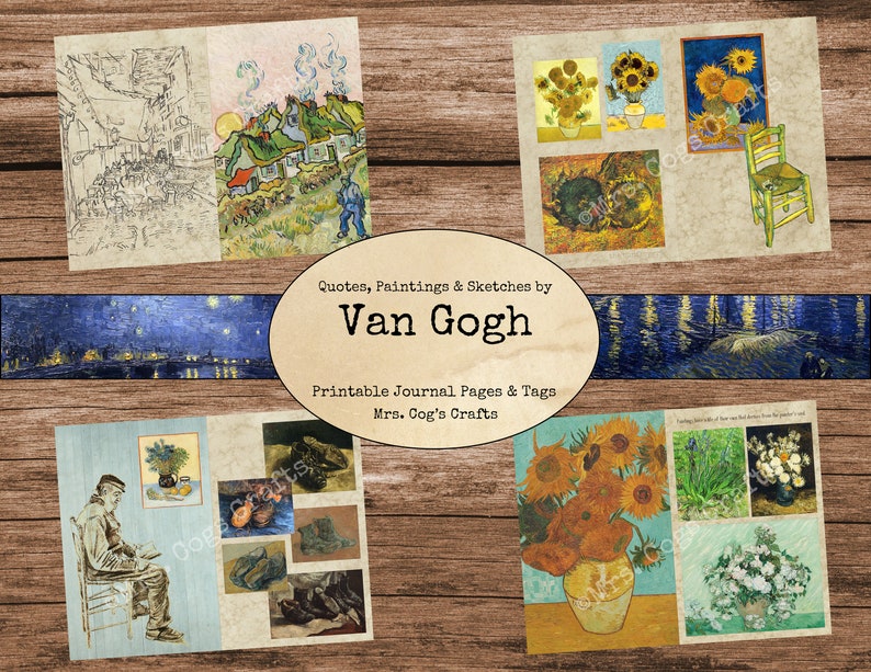 Van Gogh Junk Journal Kit - Printable Journal, Vintage Images ...