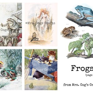 Frogs - Digital Ephemera Classics, Digital Images, Vintage Art, Instant ...