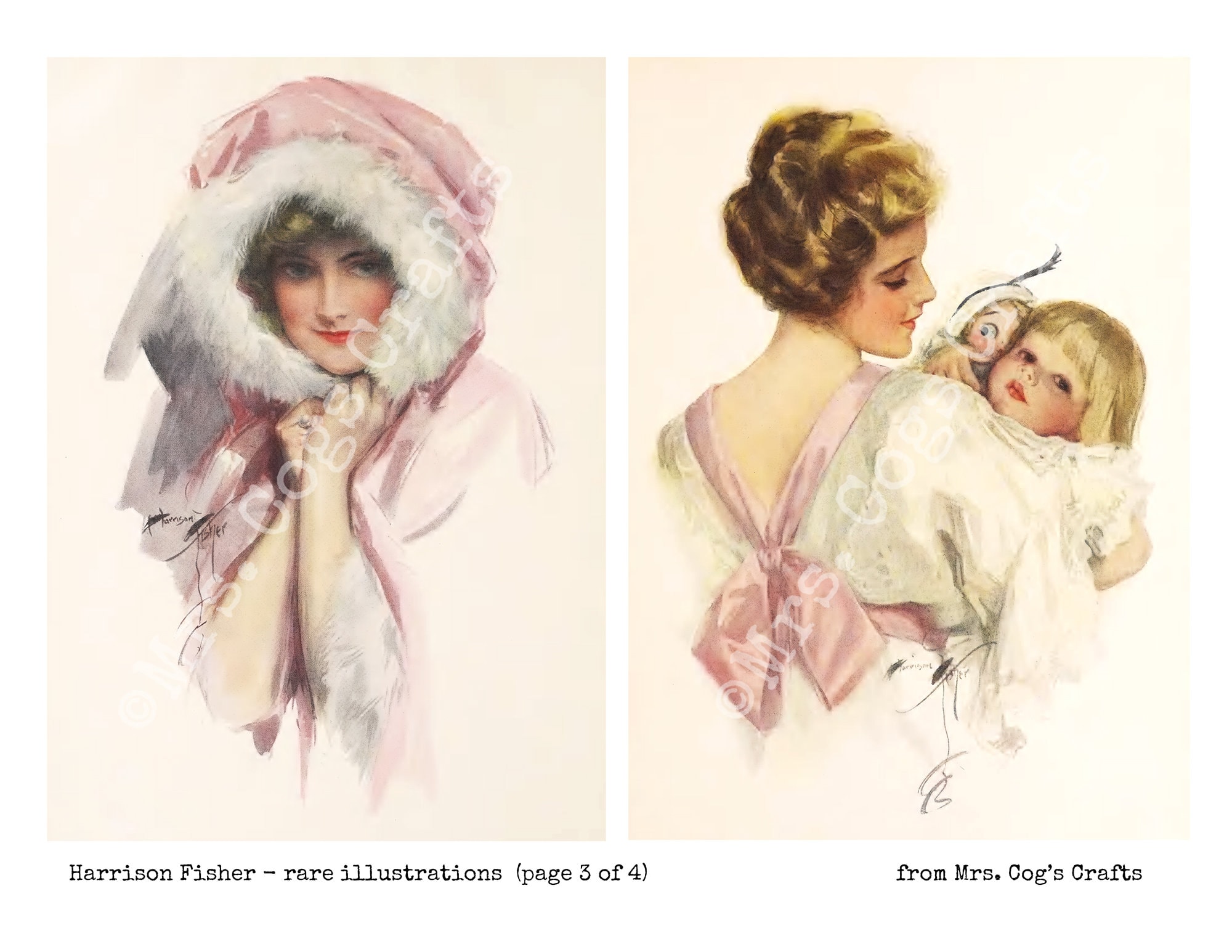 Harrison Fisher Rare Illustrations Printable Images Old - Etsy