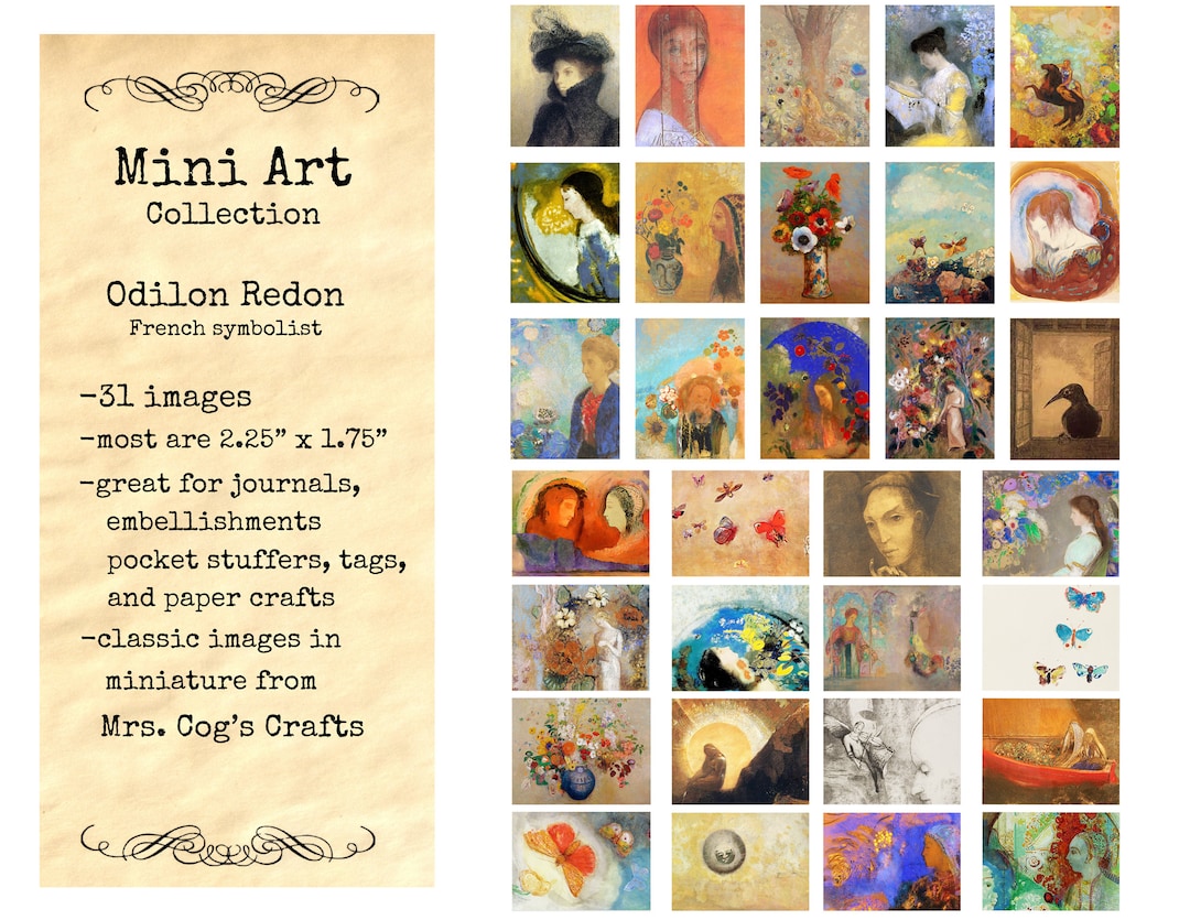 Mini Art - Odilin Redon - Printable Images, Digital Download, Miniature ...