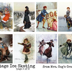 Vintage Ice Skating - Digital Ephemera Classics, Digital Images ...