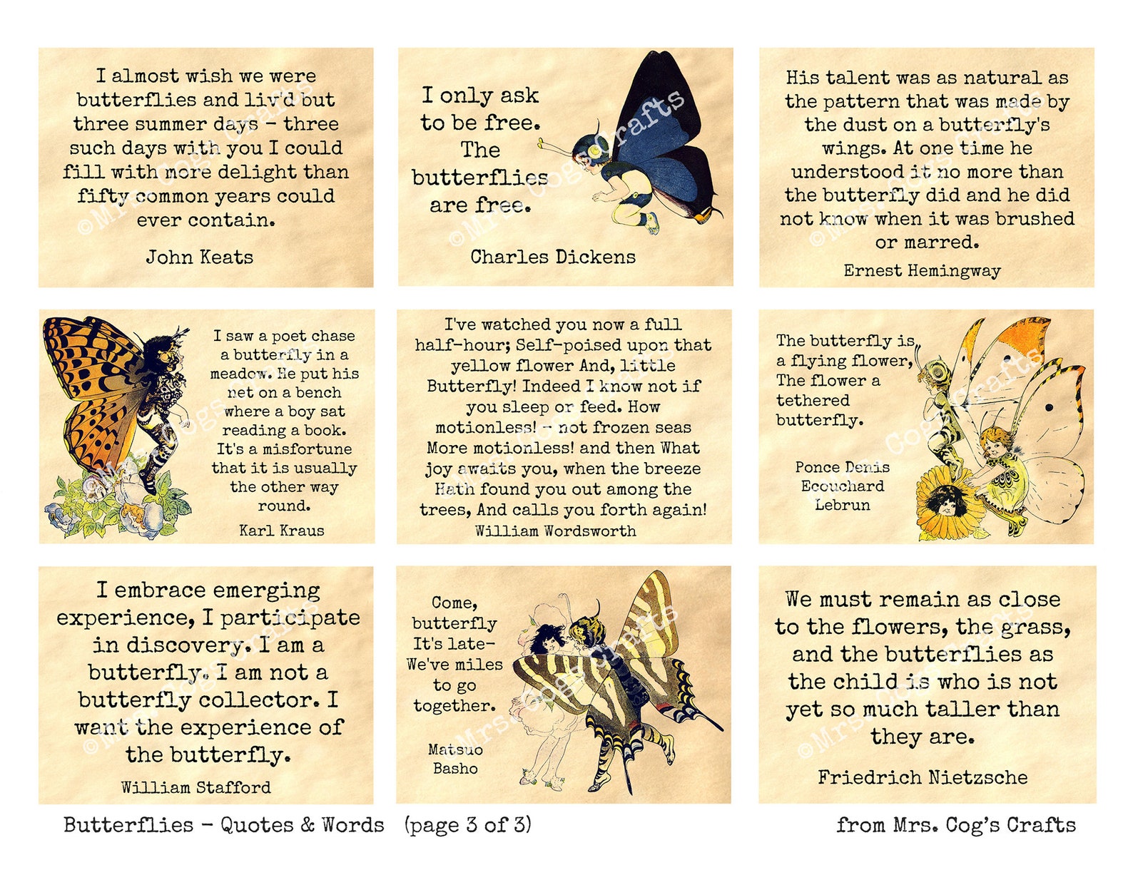 Butterflies - Quotes & Words - Journal Prompts, Printable Words ...