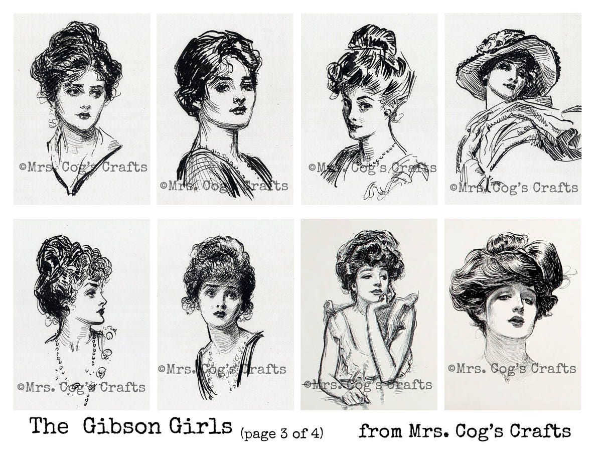 The Gibson Girls by Charles Dana Gibson Digital Ephemera | Etsy
