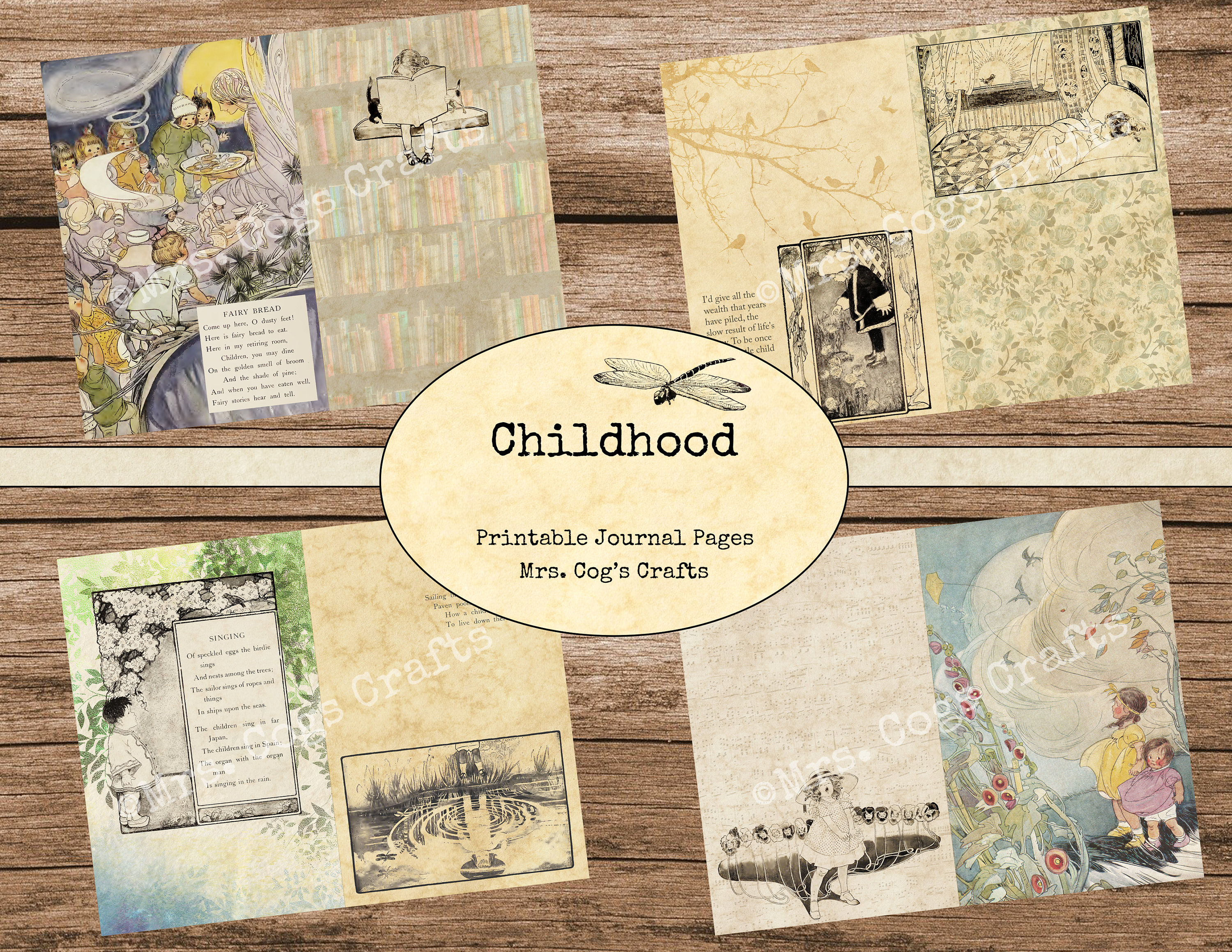 Childhood - Journal Pages, Paper Pack, Printable Journal Pages, Digital ...