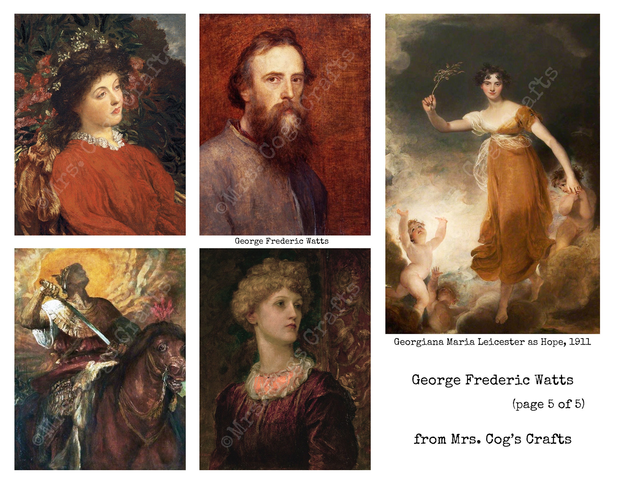 George Frederic Watts Digital Ephemera Classics Printable | Etsy