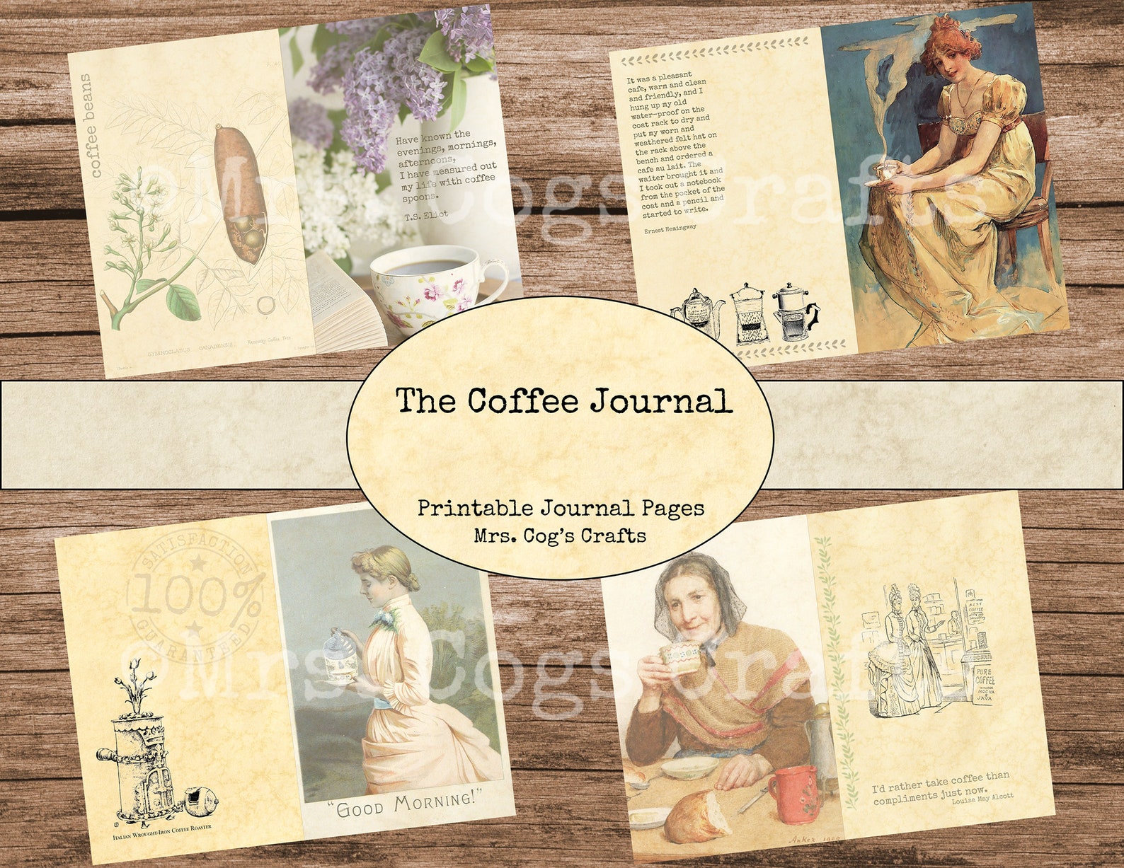 The Coffee Journal Junk Journal Printable Journal Pages | Etsy